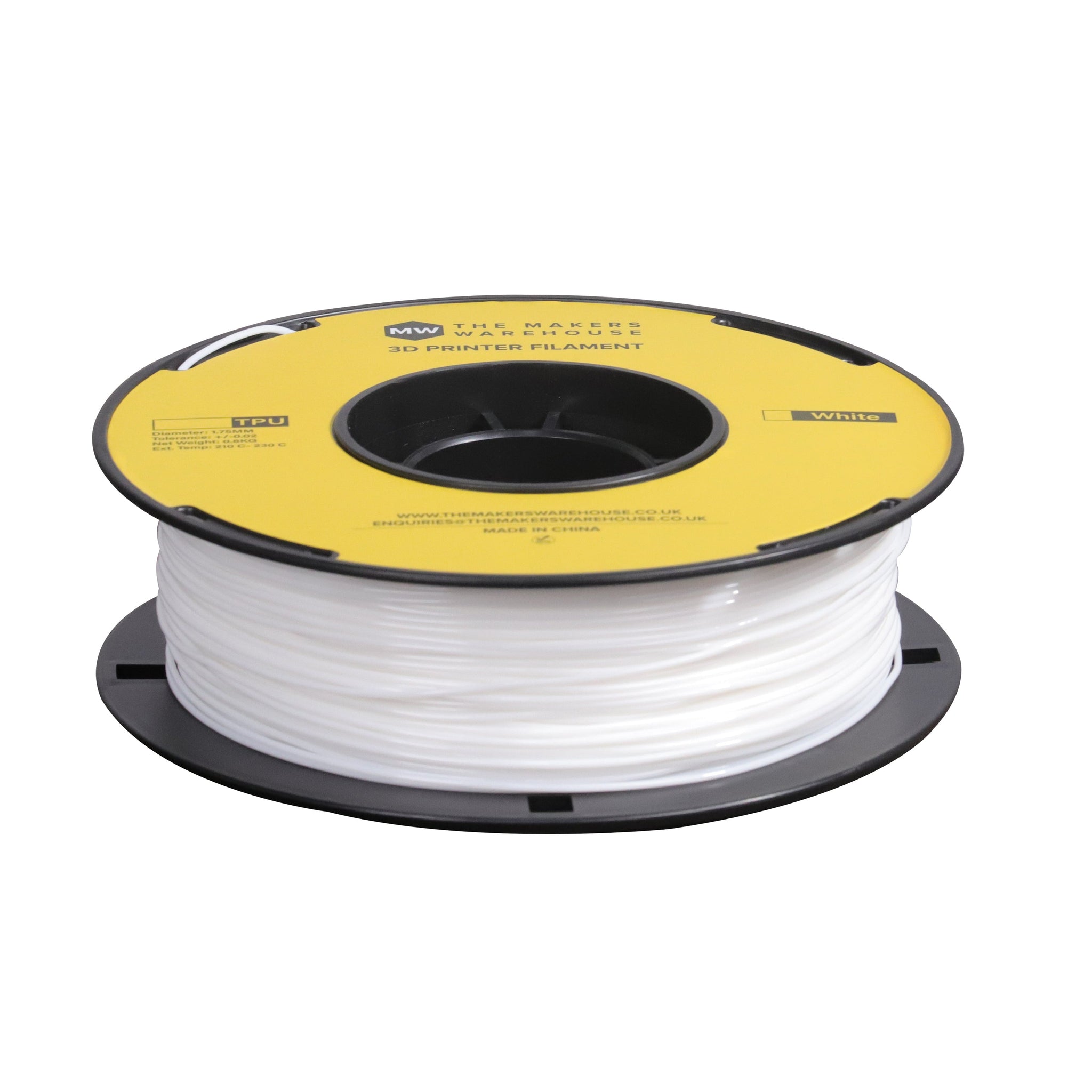 MW TPU White Filament 1.75mm 800g – The Maker's Warehouse