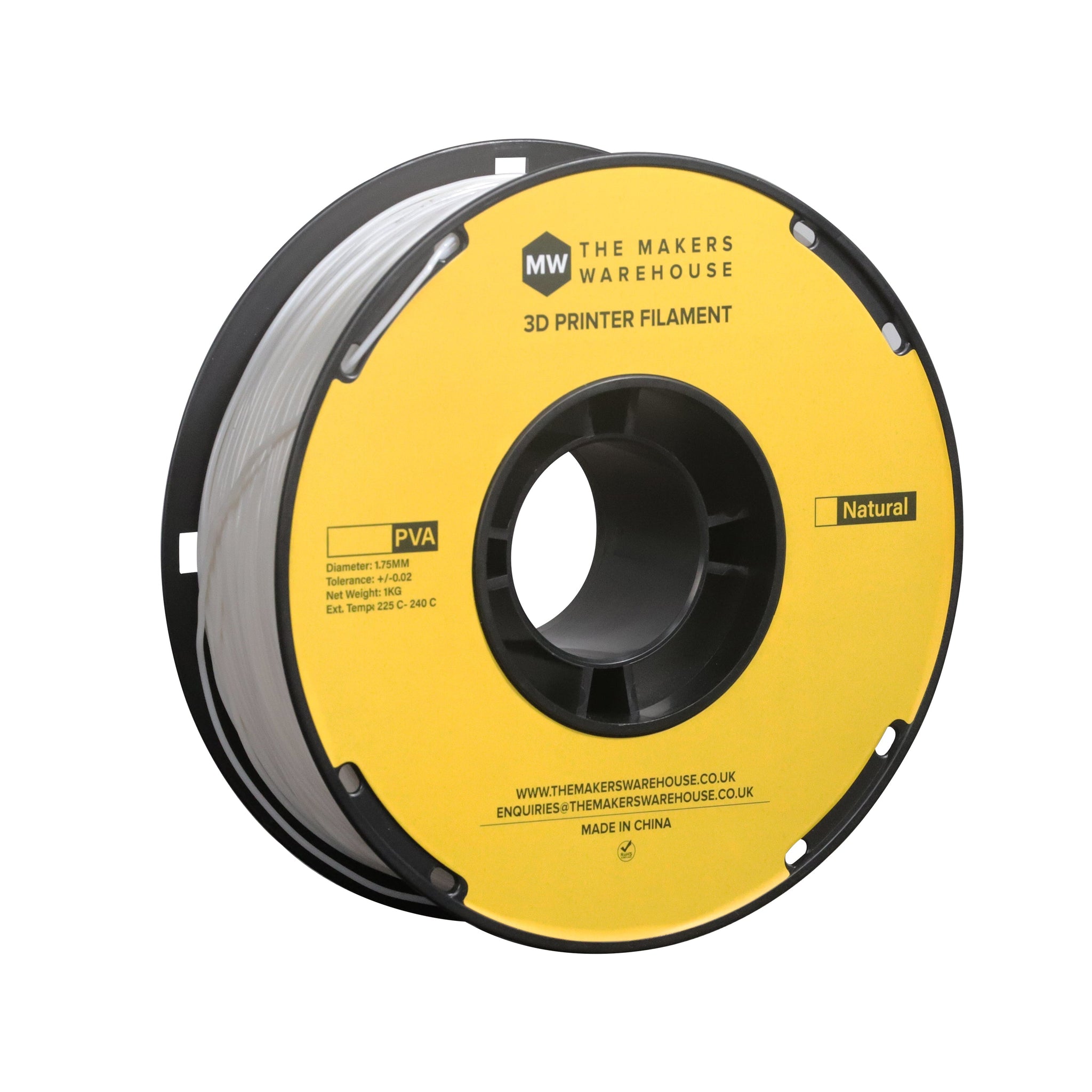 MW PVA Natural Filament 1.75mm 1kg – The Maker's Warehouse